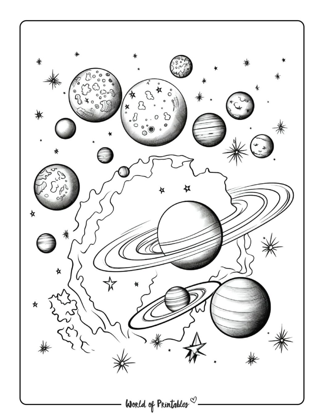 Planet Coloring Pages For Kids & Adults - World of Printables