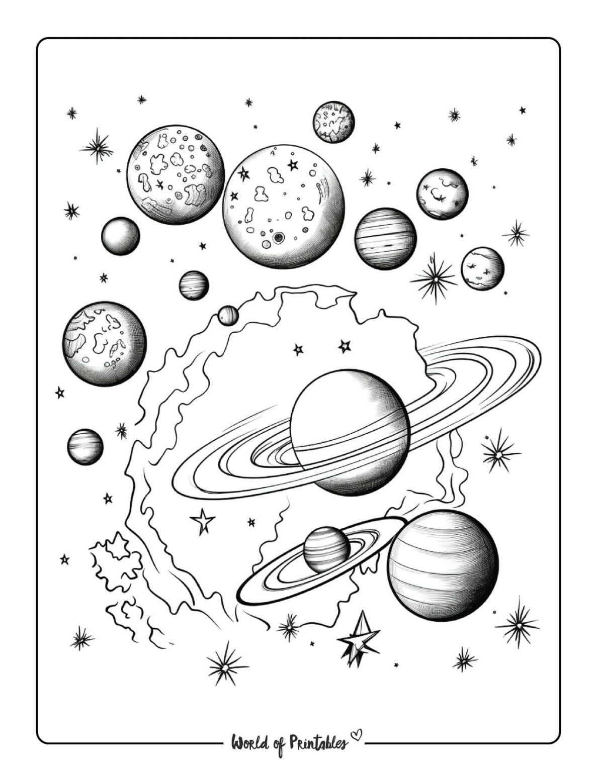 Planet Coloring Pages For Kids & Adults - World of Printables