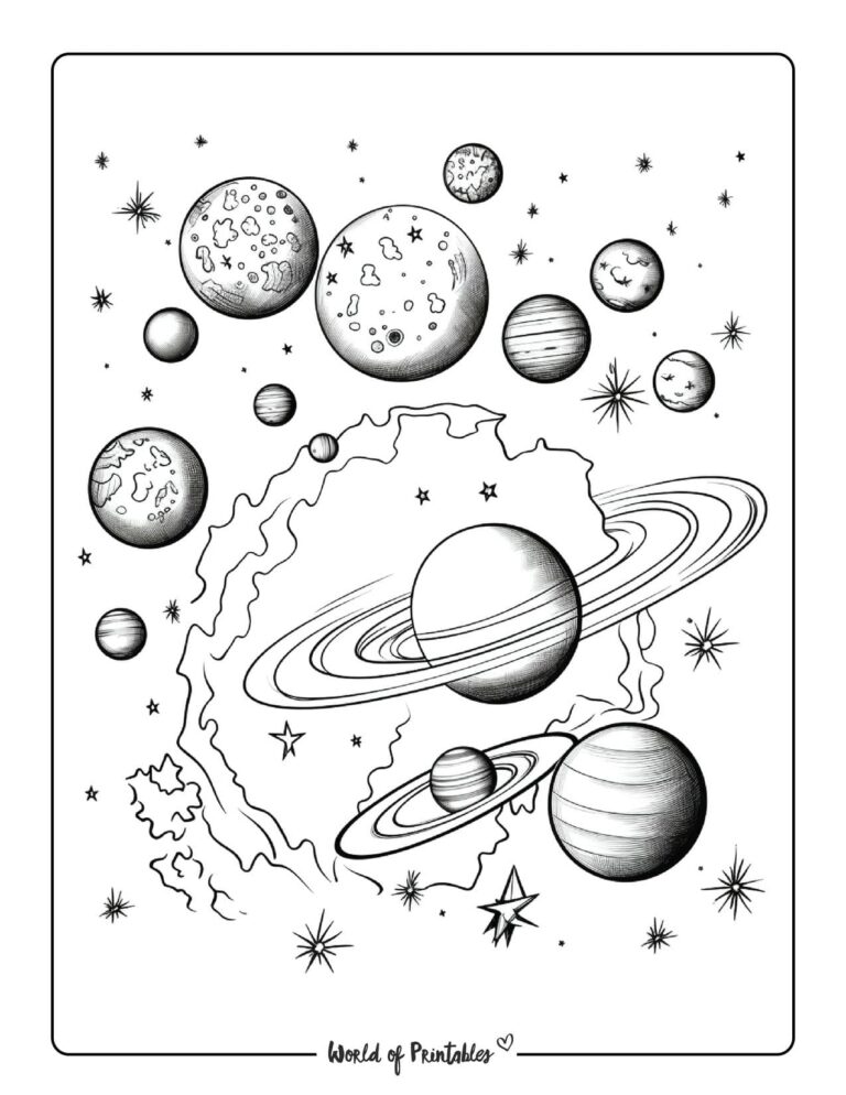 Planet Coloring Pages For Kids & Adults - World of Printables