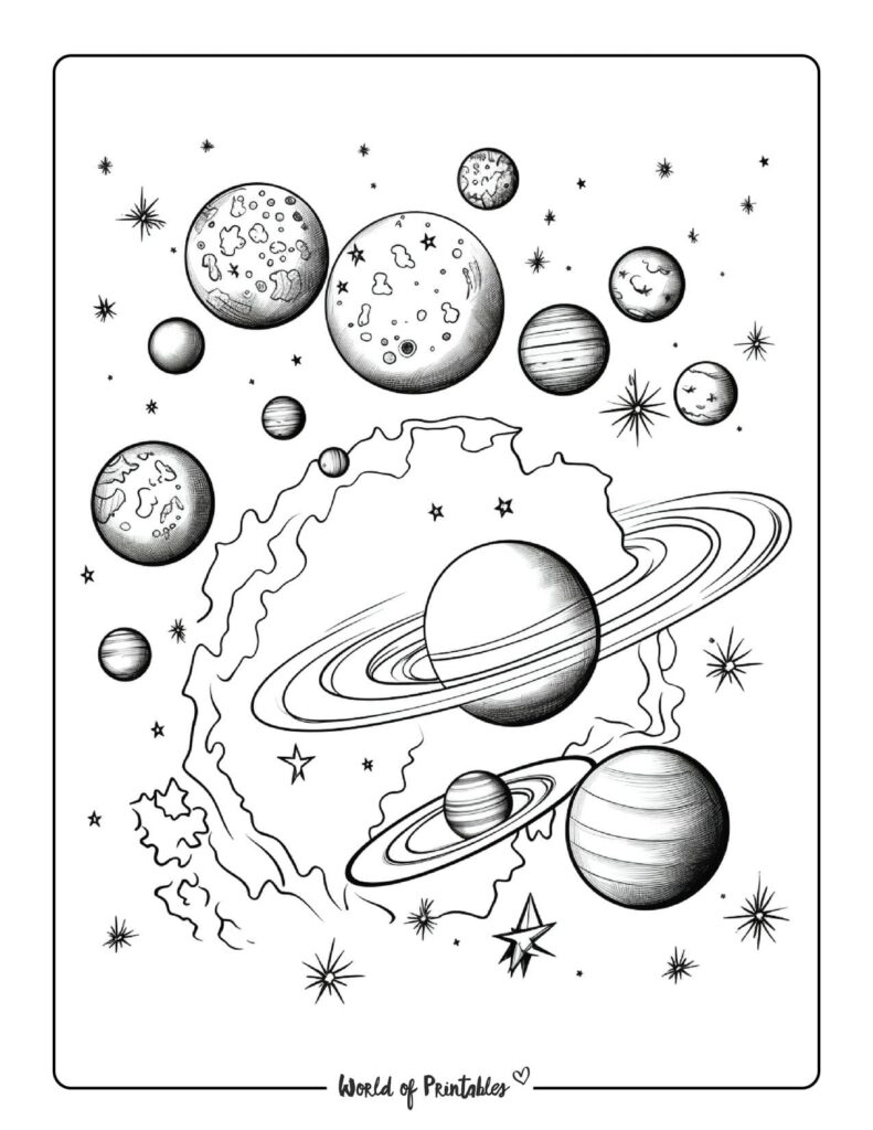 Planet Coloring Pages For Kids & Adults - World of Printables
