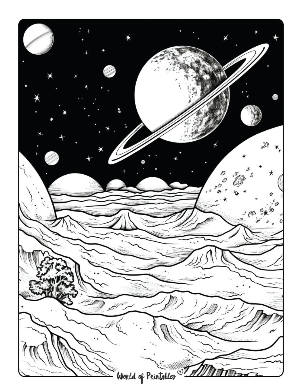 Planet Coloring Pages For Kids & Adults - World of Printables