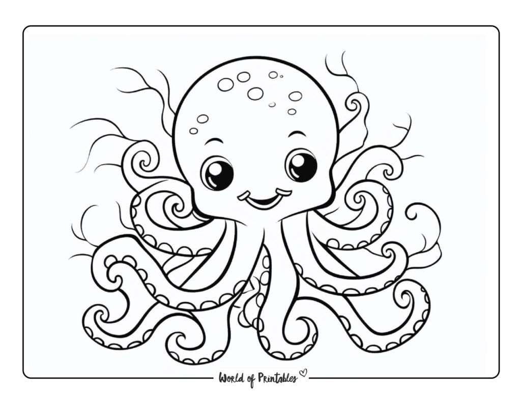 Octopus Coloring Pages For Kids & Adults - World of Printables