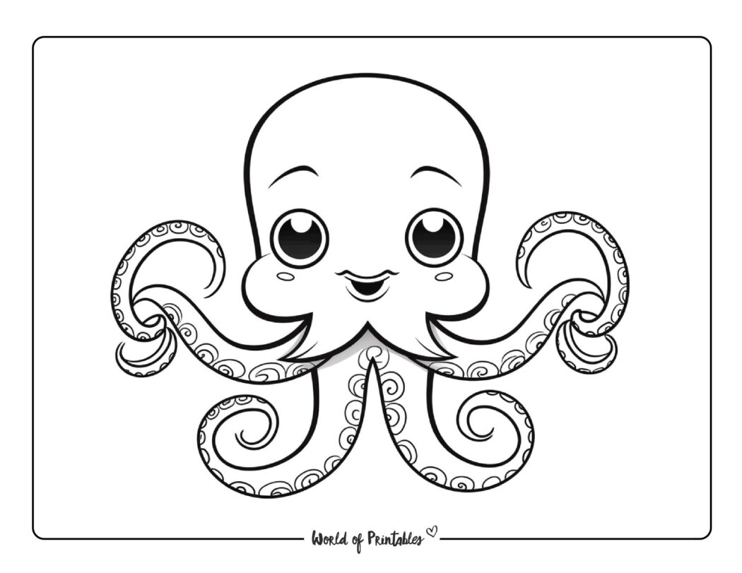 Octopus Coloring Pages For Kids & Adults - World of Printables