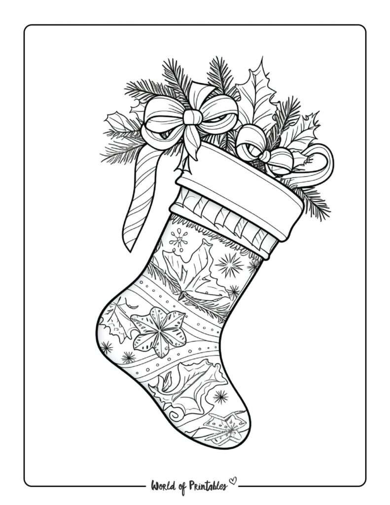Stocking Coloring Pages - World of Printables