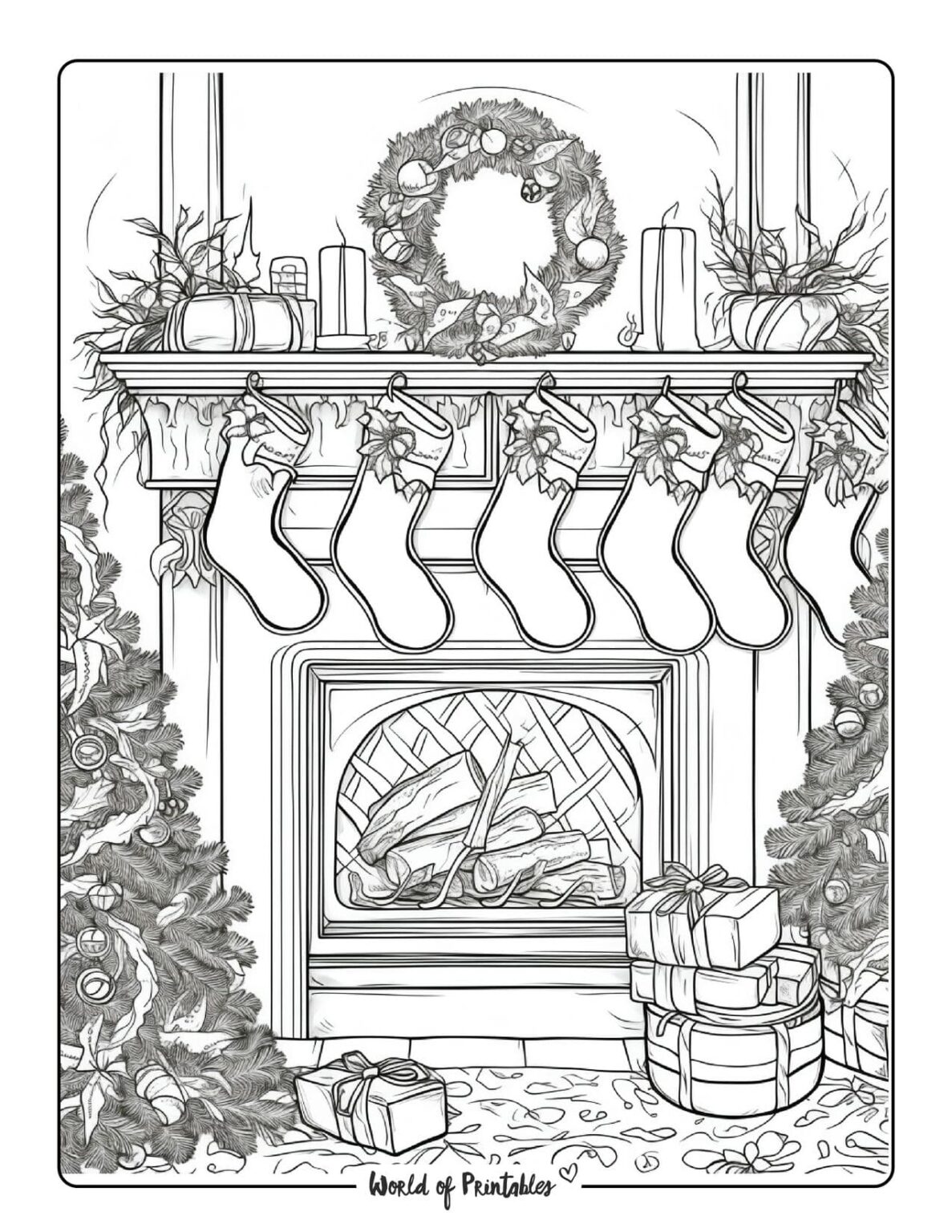 Stocking Coloring Pages - World of Printables