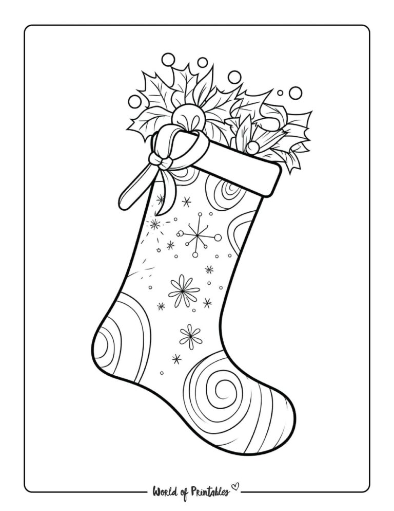 Stocking Coloring Pages - World of Printables