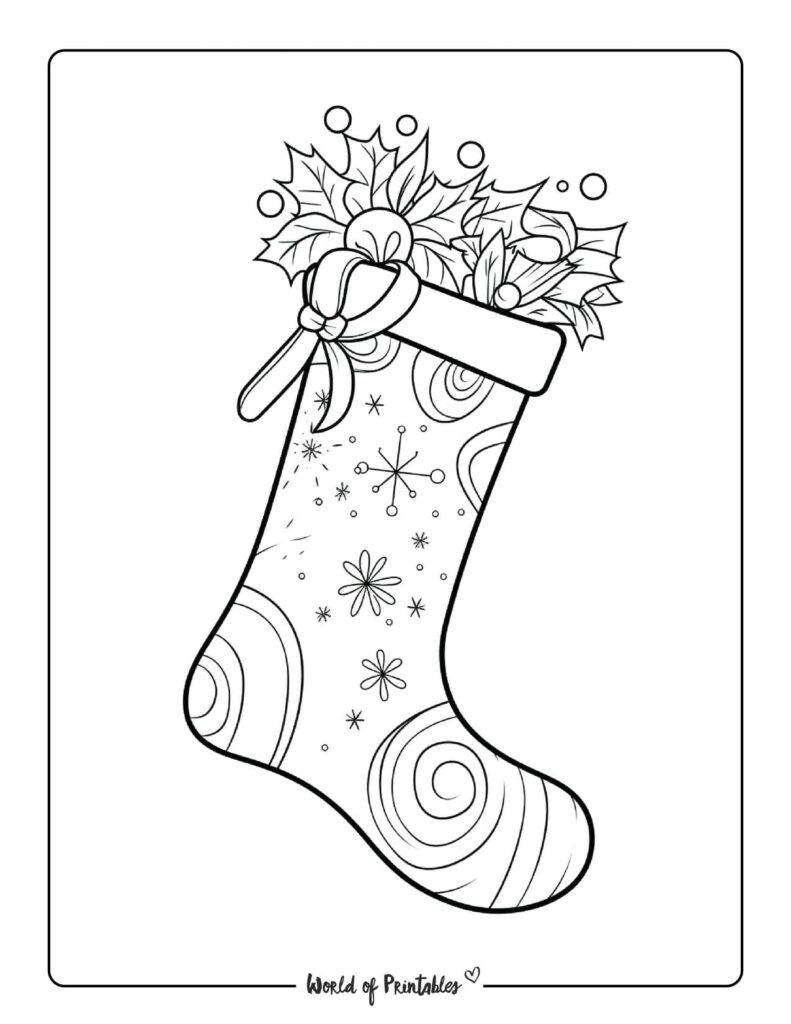 Stocking Coloring Pages - World of Printables