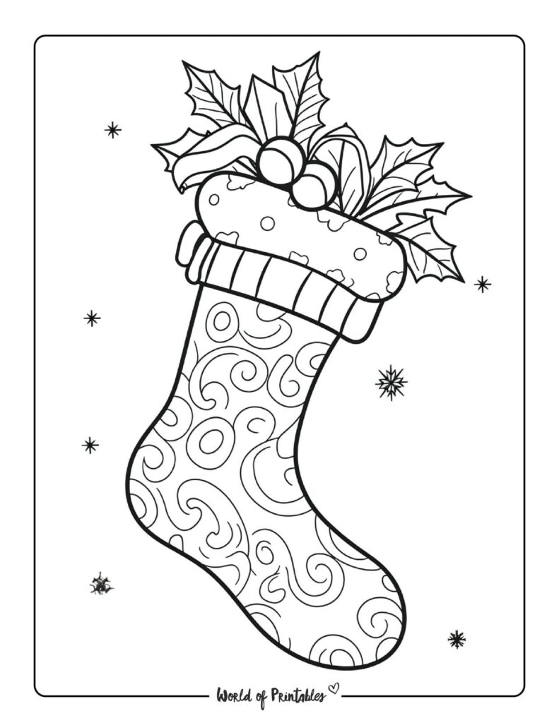 Stocking Coloring Pages - World of Printables