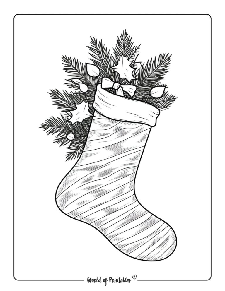 Stocking Coloring Pages - World of Printables