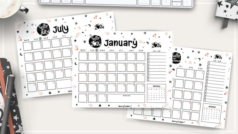 80+ Cute Calendars For 2024 - World of Printables