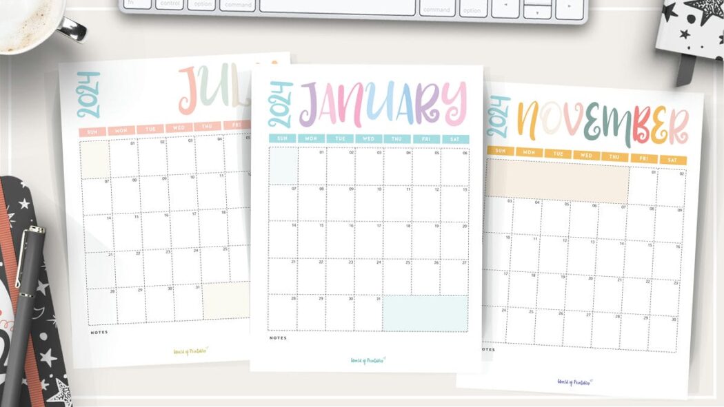 80+ Cute Calendars For 2024 - World of Printables