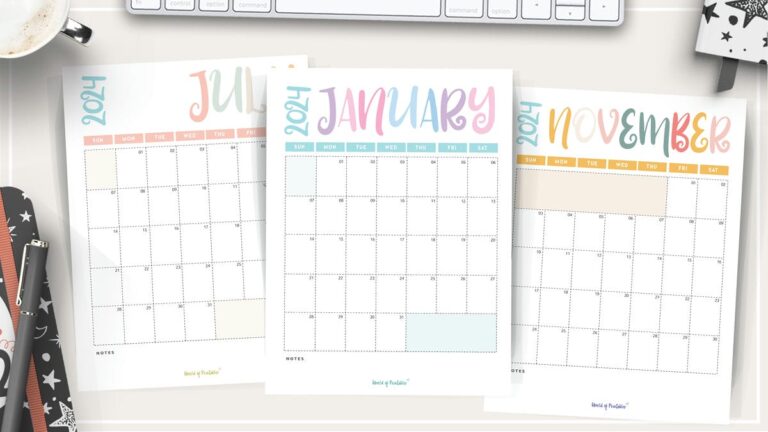 80+ Cute Calendars For 2024 - World of Printables