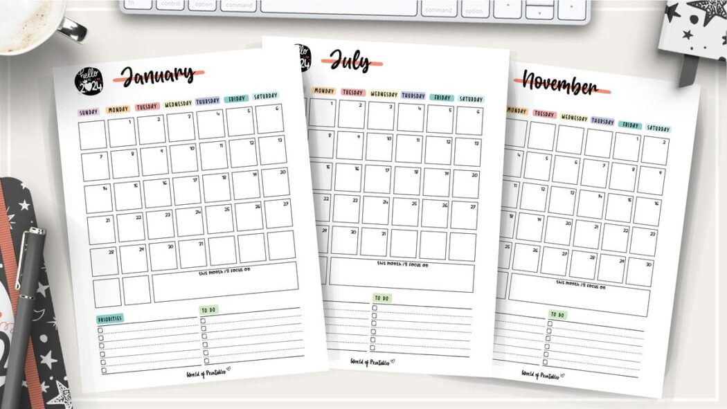 80+ Cute Calendars For 2024 - World of Printables