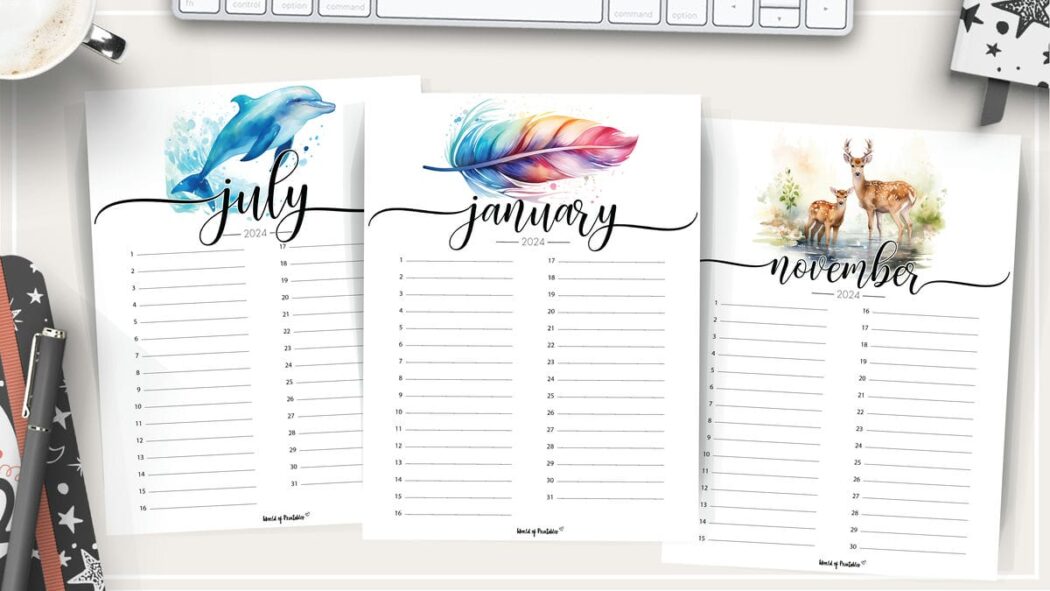 80+ Cute Calendars For 2024 - World of Printables