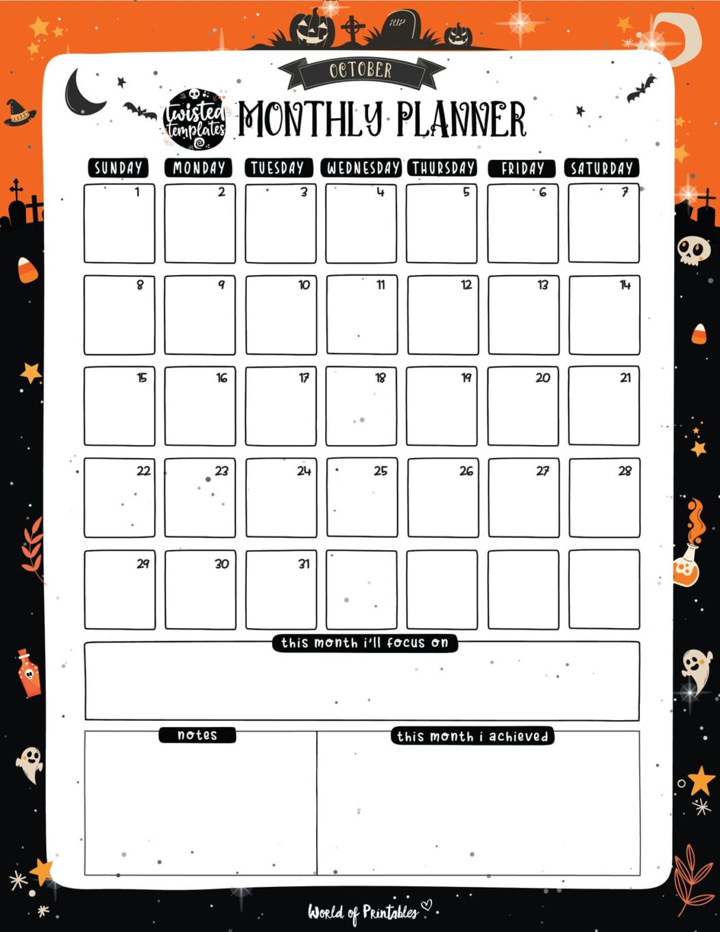 Halloween Planner Set - World of Printables