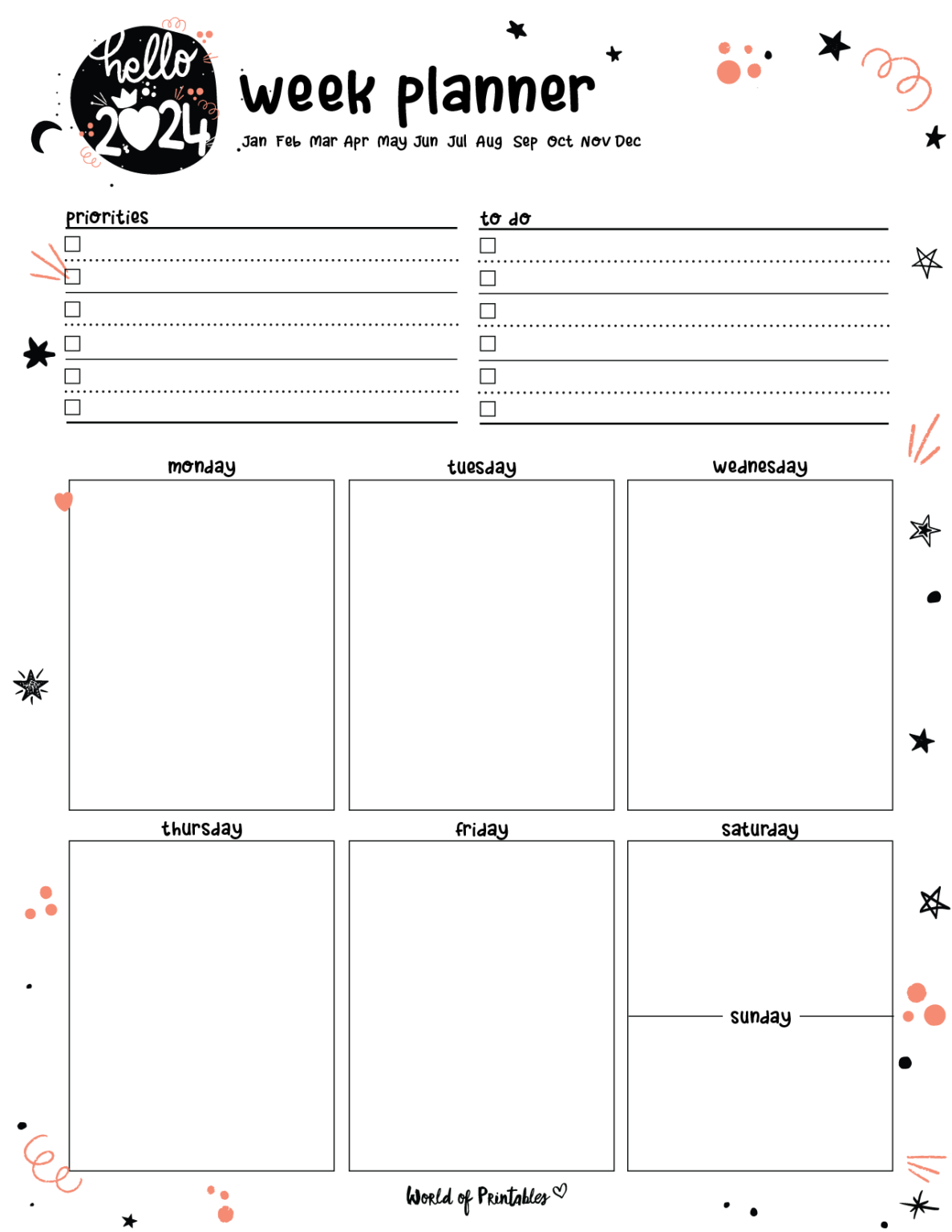 108 Cute Planner Pages To Print For Free - World of Printables