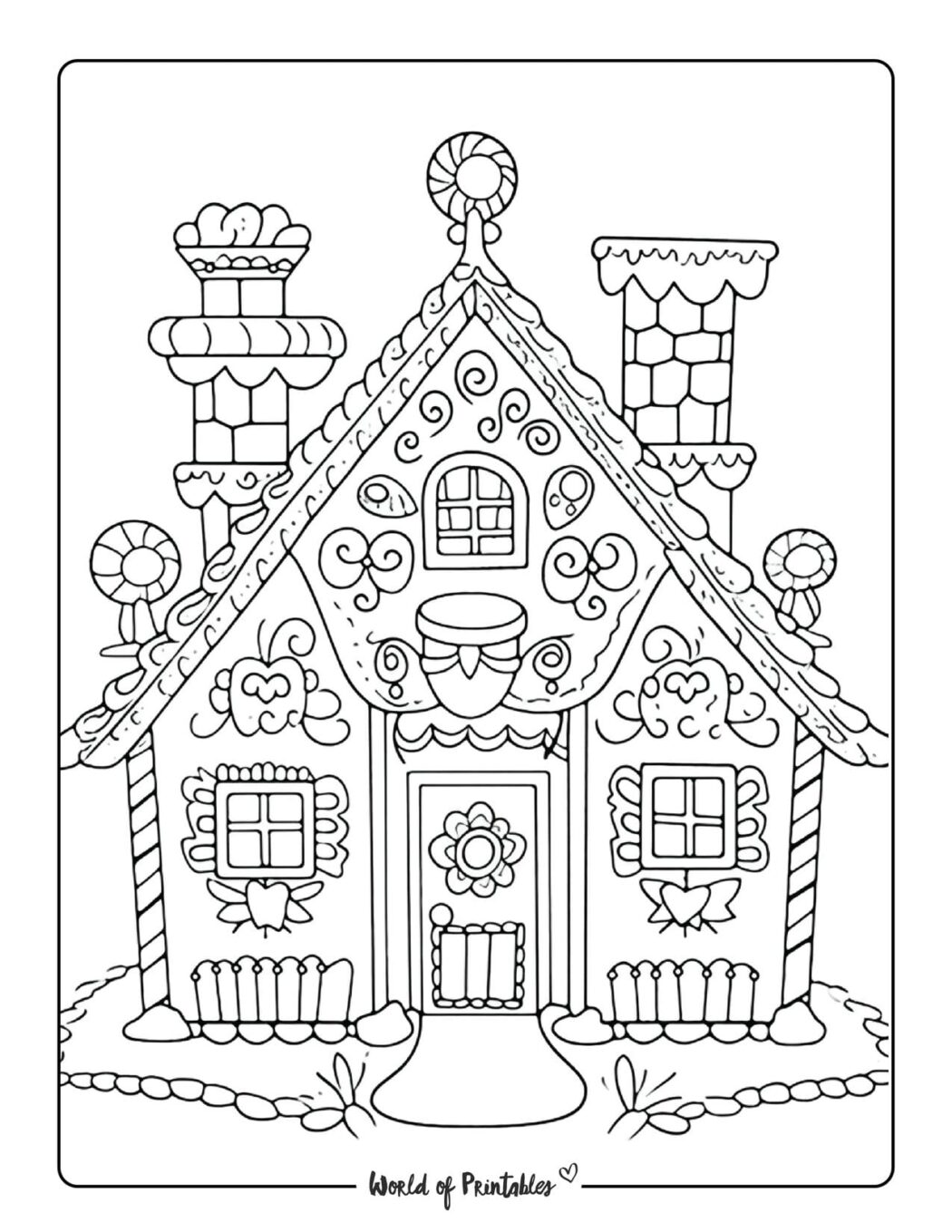 Gingerbread House Coloring Pages - World of Printables