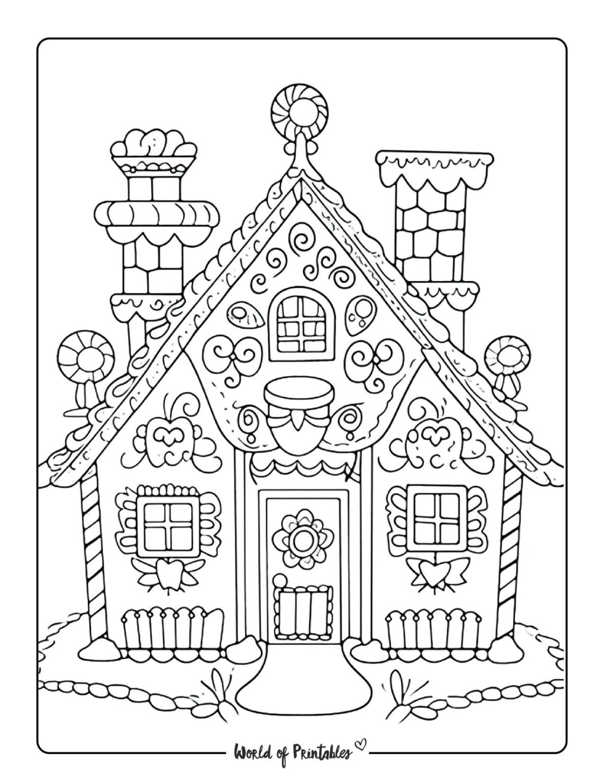 Gingerbread House Coloring Pages - World of Printables