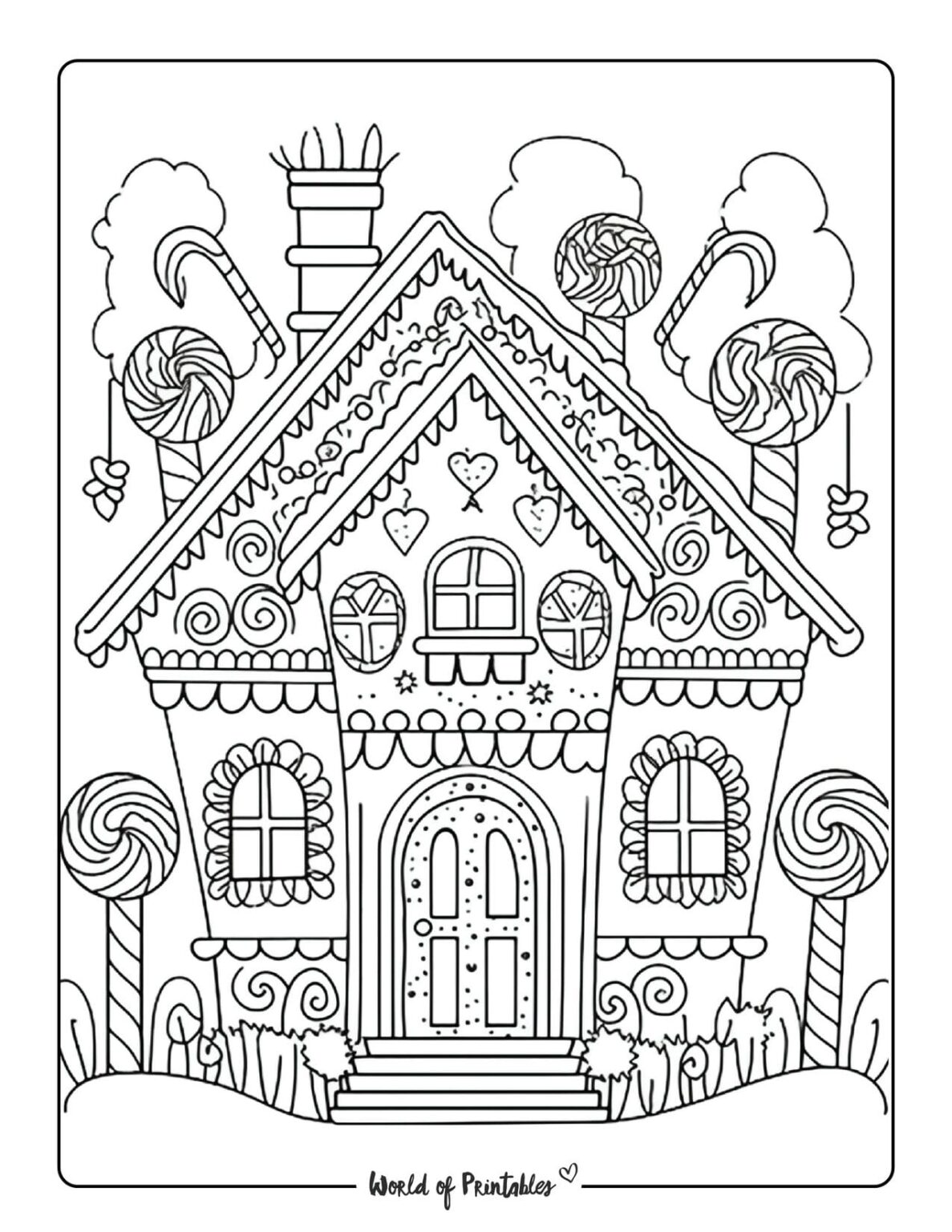 Gingerbread House Coloring Pages - World of Printables