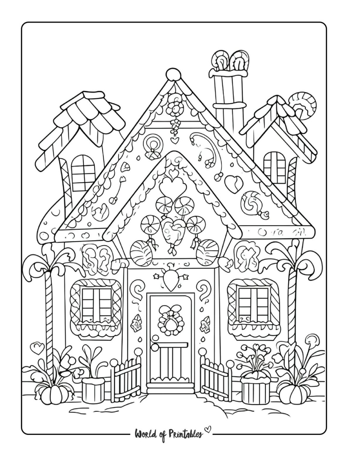 Gingerbread House Coloring Pages - World of Printables