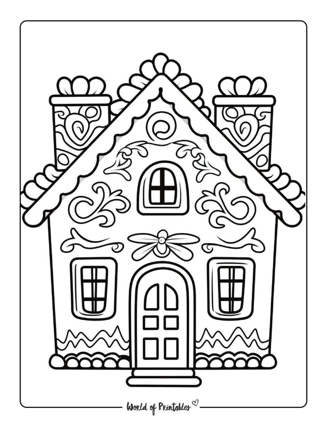 Gingerbread House Coloring Pages - World of Printables