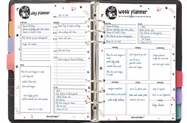 108 Cute Planner Pages To Print For Free - World Of Printables