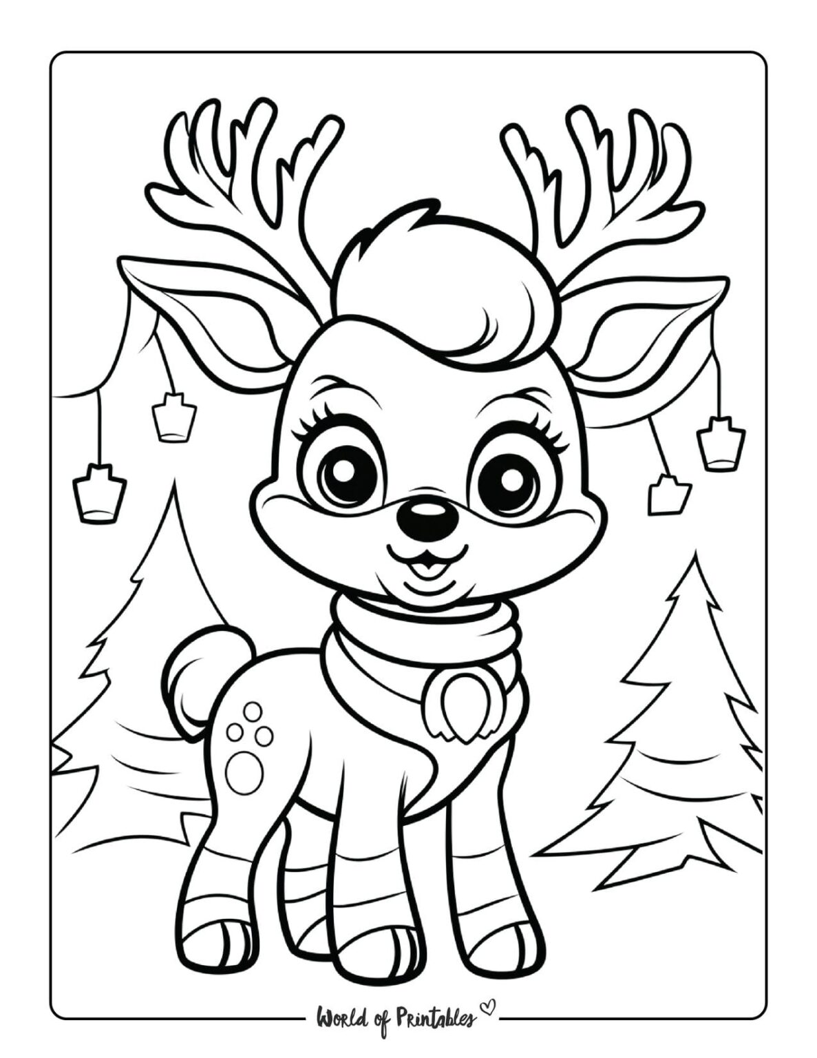 Reindeer Coloring Pages - World of Printables