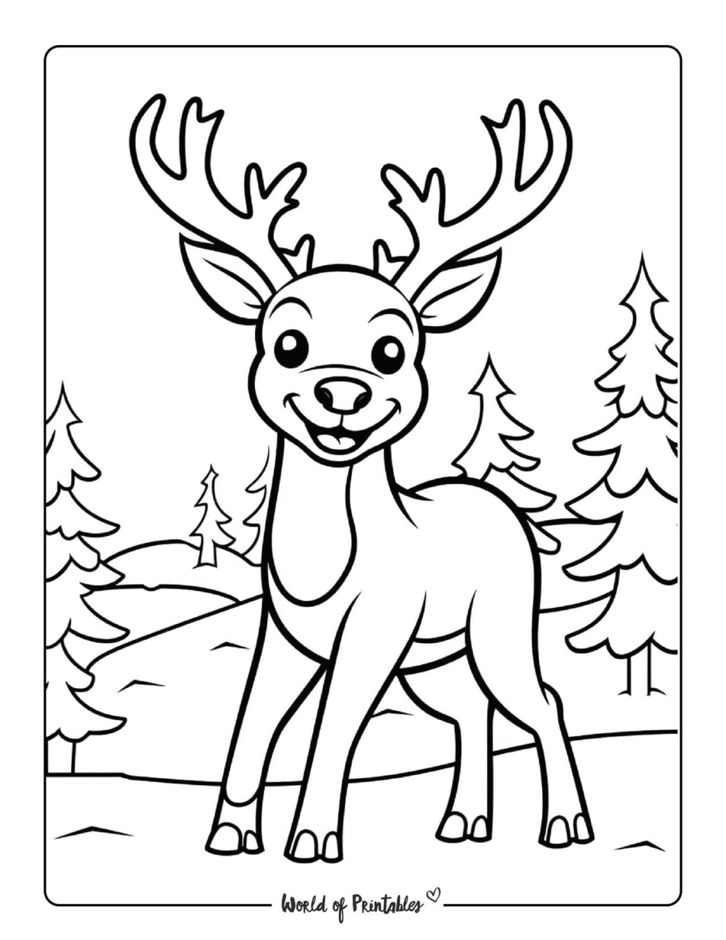 Reindeer Coloring Pages - World of Printables