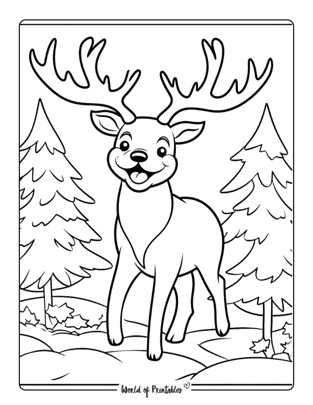 Reindeer Coloring Pages - World of Printables