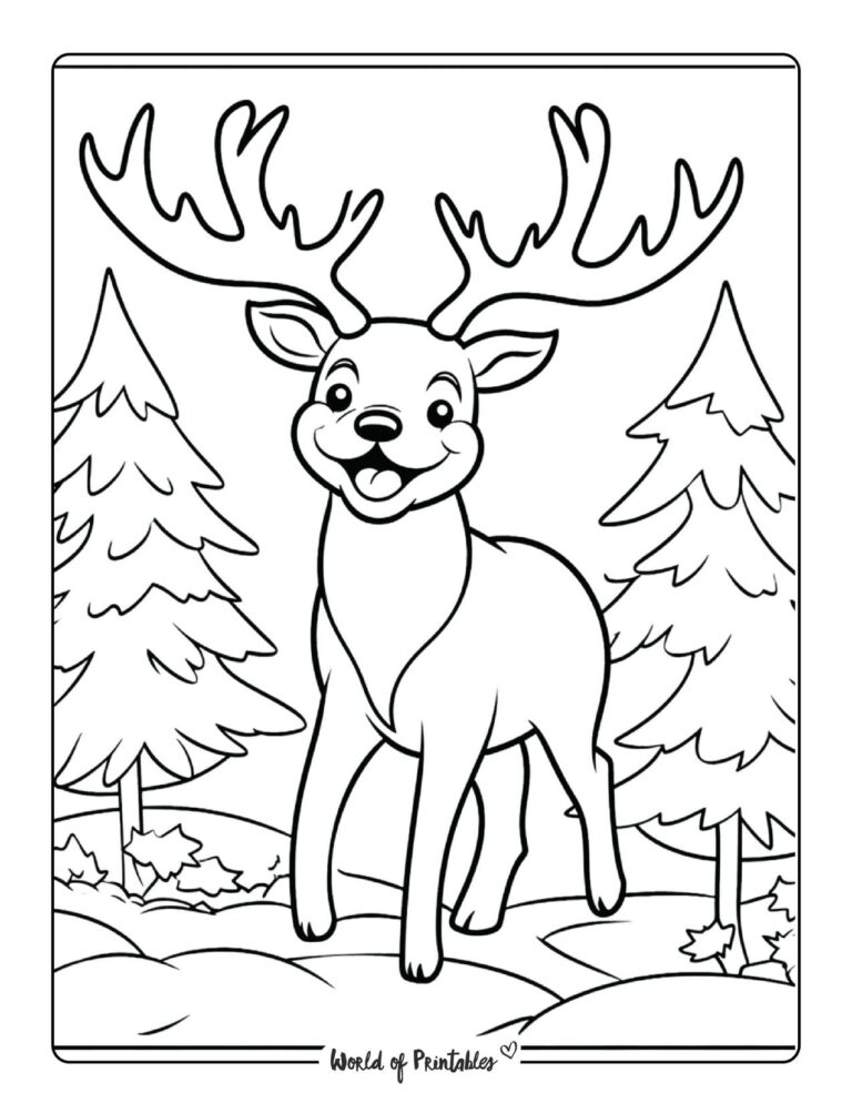 Reindeer Coloring Pages - World of Printables