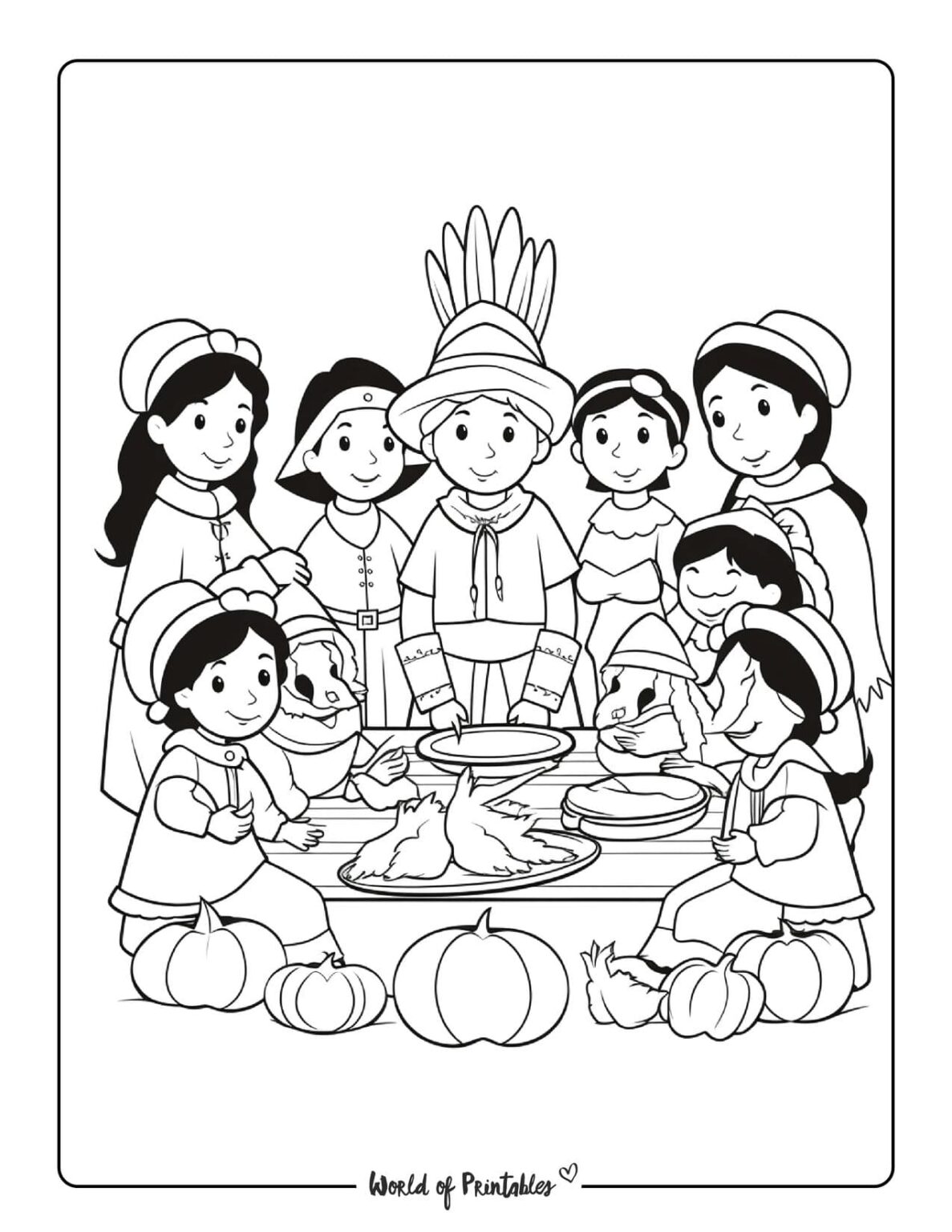 150 Best Free Thanksgiving Coloring Pages - World of Printables