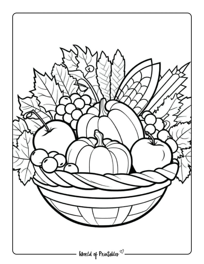 150 Best Free Thanksgiving Coloring Pages - World of Printables