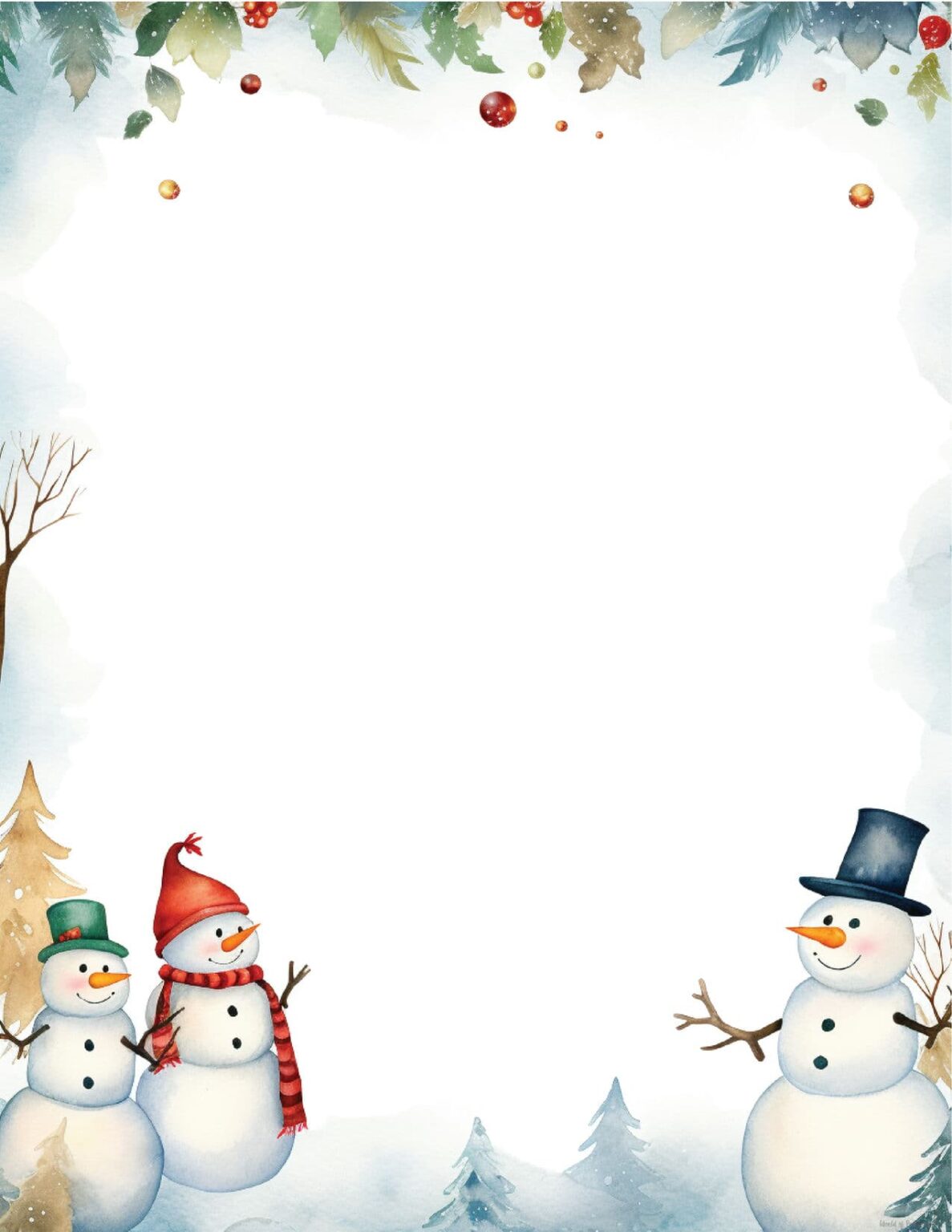 300 Free Christmas Borders - World of Printables