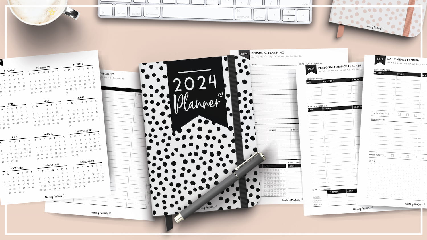 Free 2024 Planner - 65 Page Printable Planner | 4 Color Styles