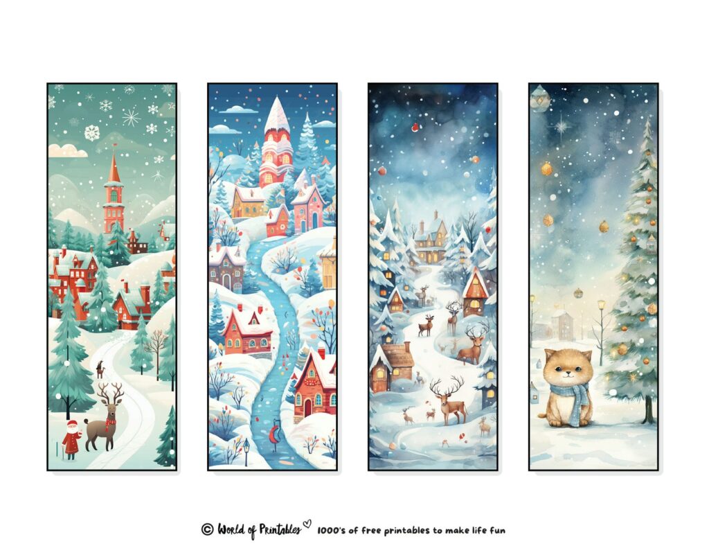 Christmas Bookmarks | 150 Free Printables - World of Printables