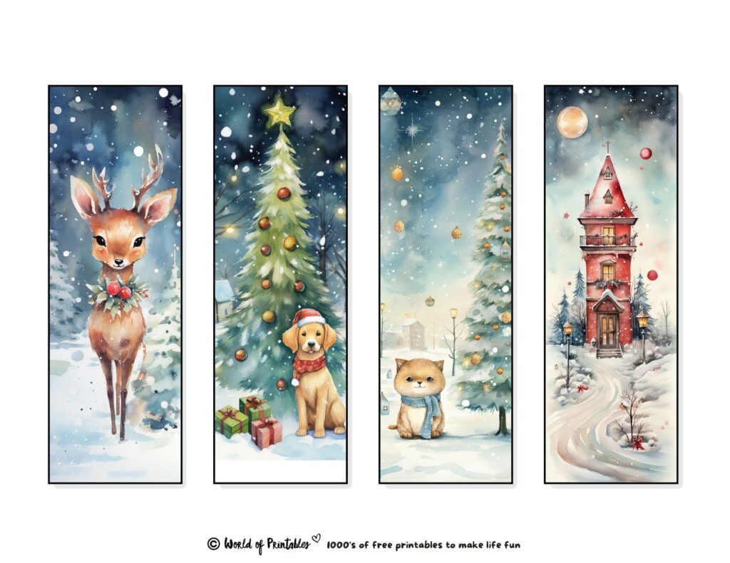 Christmas Bookmarks | 150 Free Printables - World of Printables