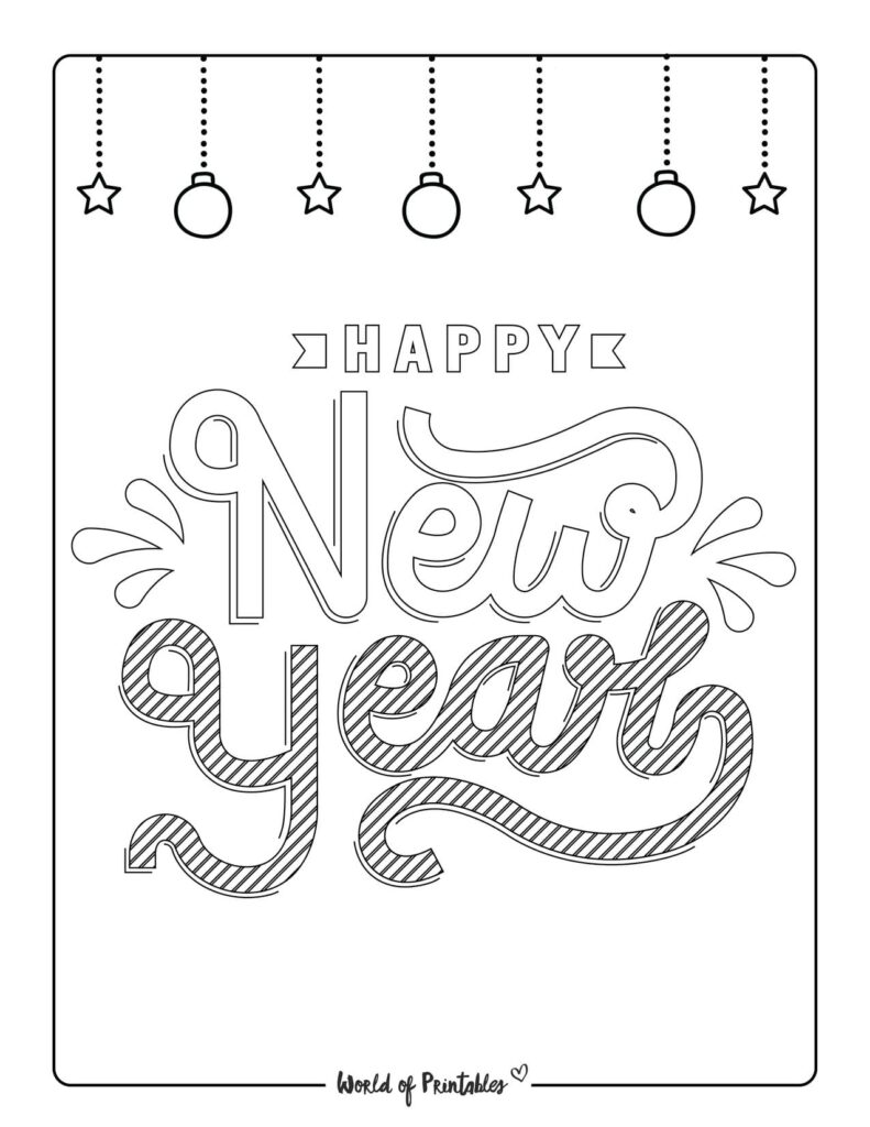 New Year Coloring Sheets - World of Printables