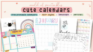 80+ Cute Calendars For 2024 - World of Printables