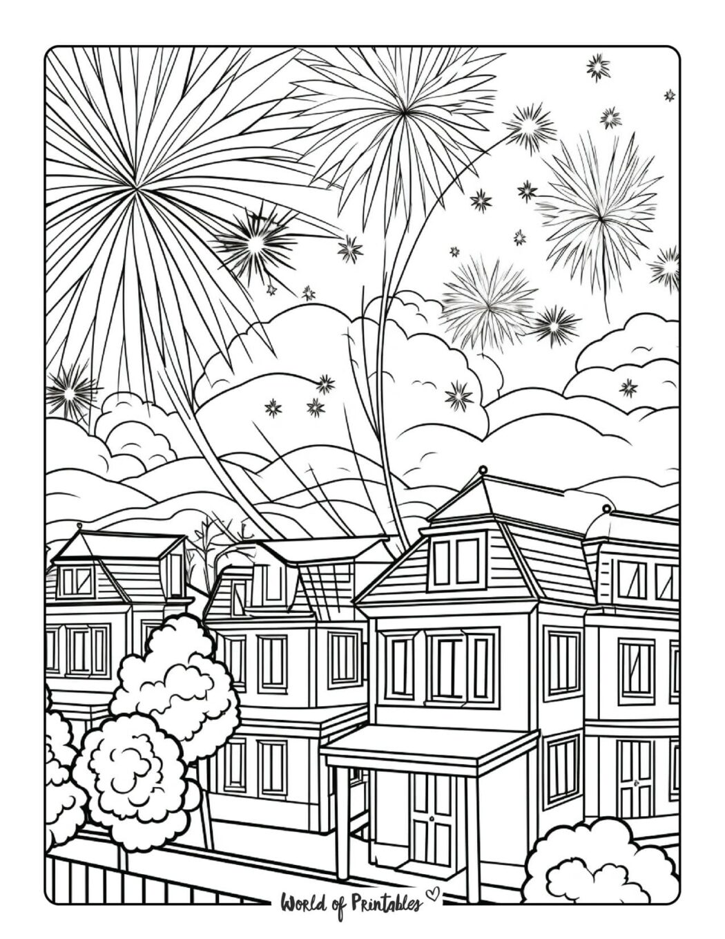 New Year Coloring Sheets - World of Printables