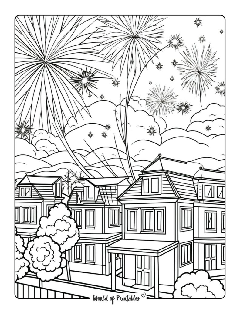 New Year Coloring Sheets - World of Printables