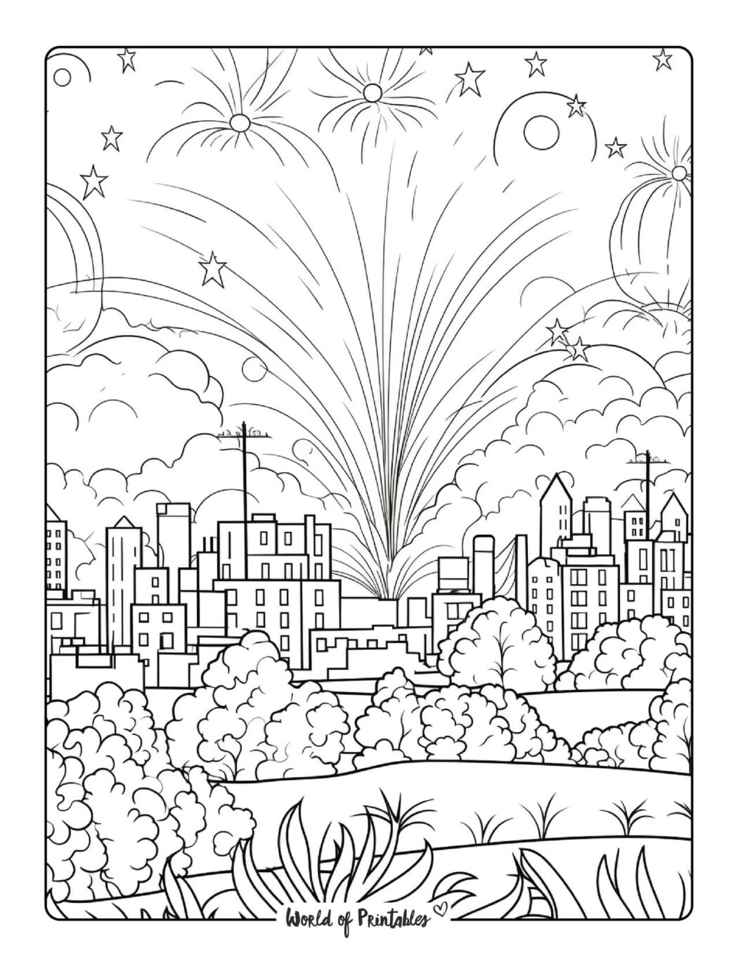 New Year Coloring Sheets - World of Printables