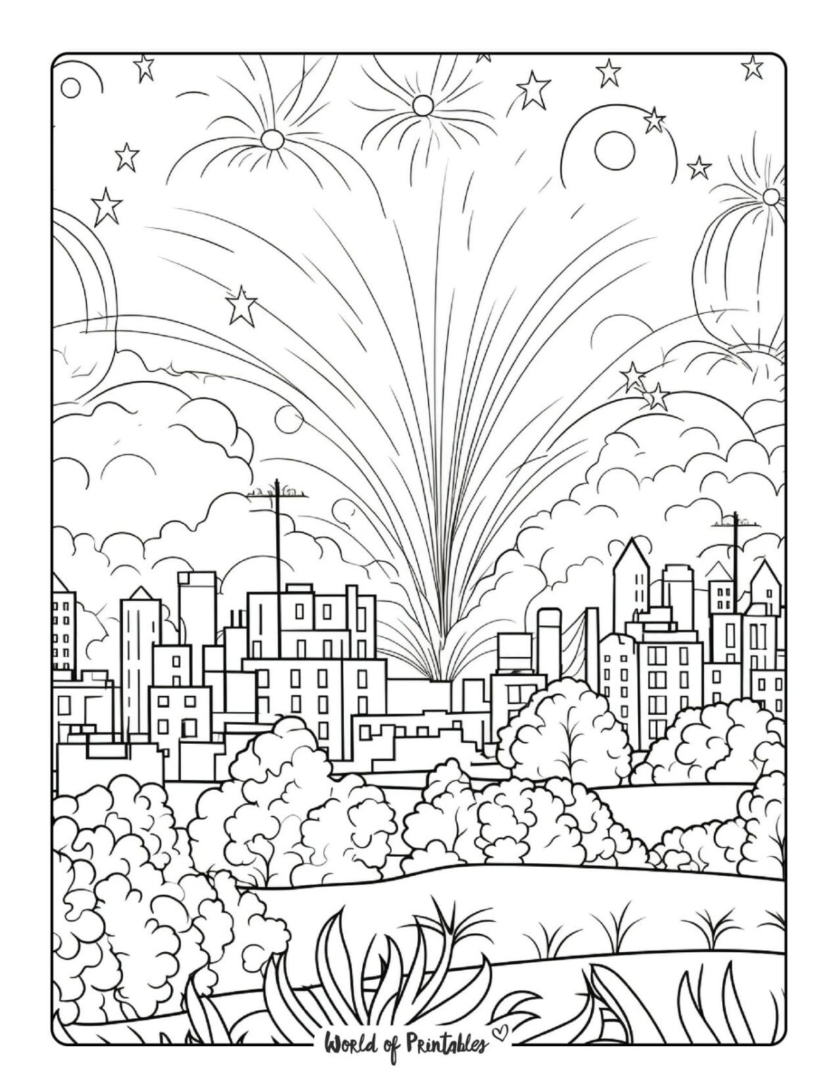 New Year Coloring Sheets - World of Printables
