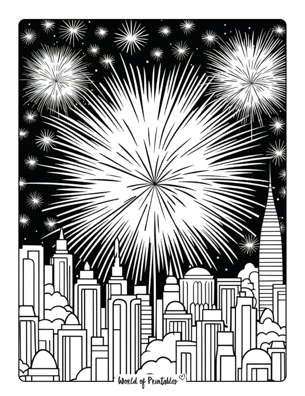 New Year Coloring Sheets - World of Printables