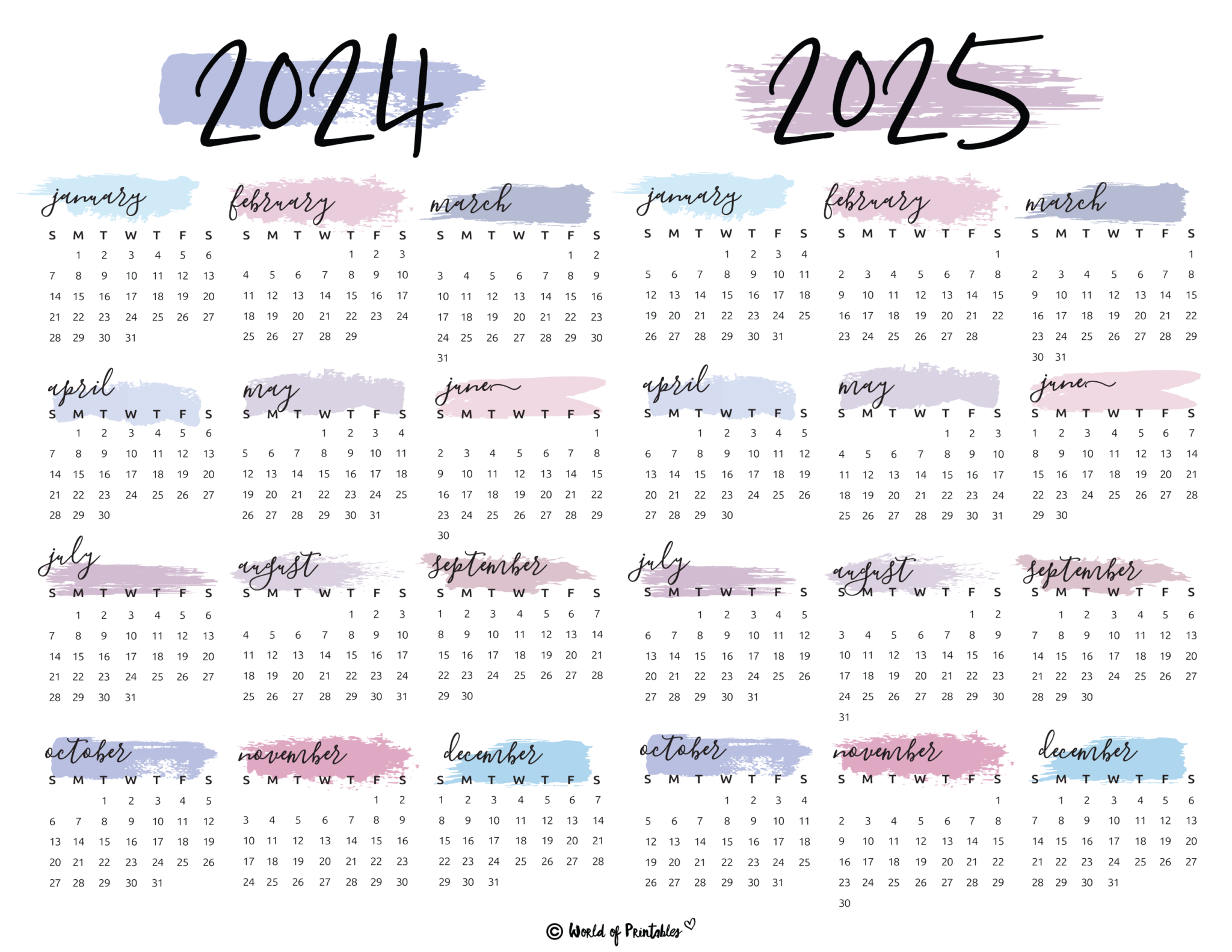 2024 2025 Calendar Free Printables - World of Printables