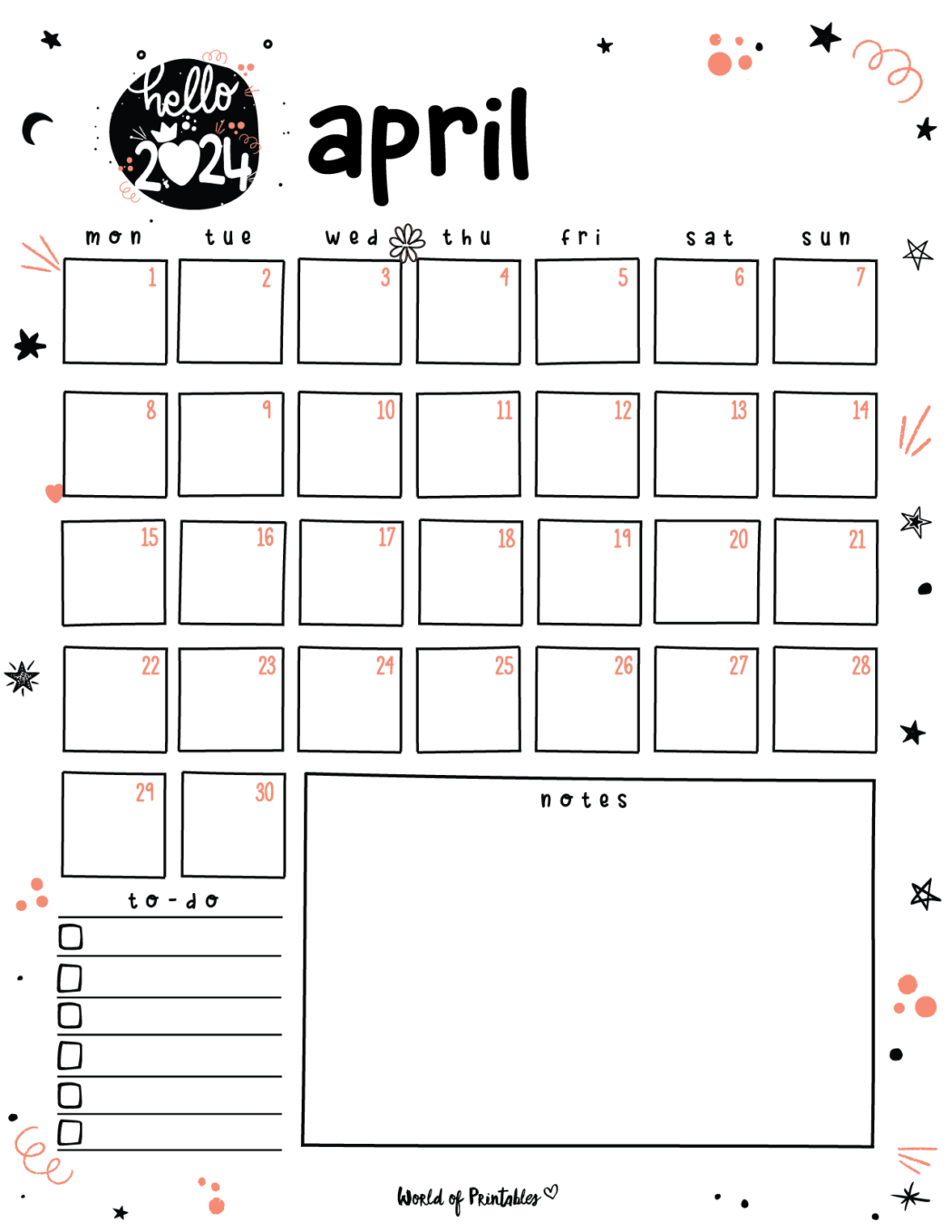 Free Printable April 2024 Planners - World of Printables