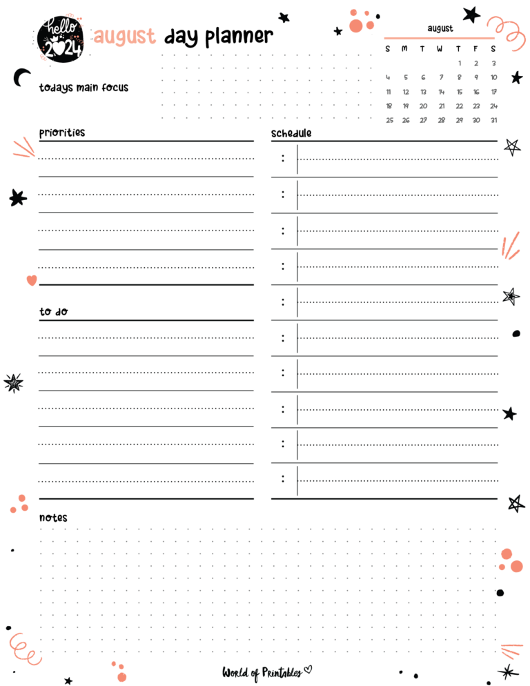 Free Printable August 2024 Planners