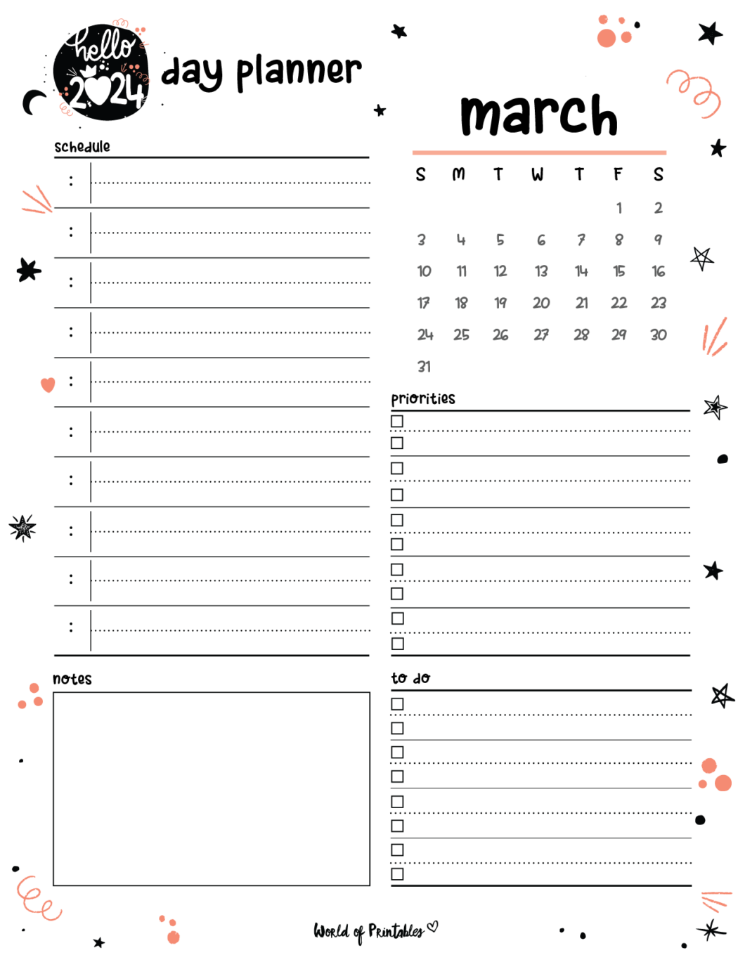 Free Printable March 2024 Planners - World of Printables