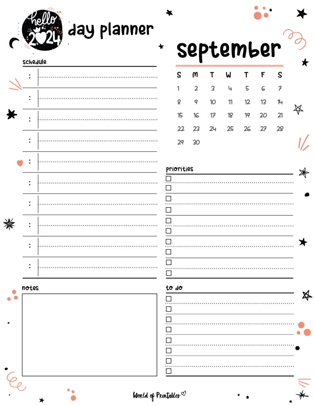 Free Printable September 2024 Planners - World of Printables