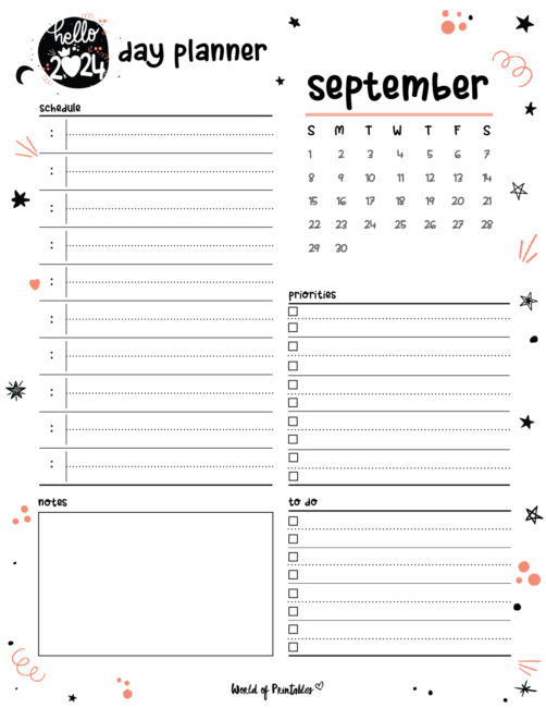 Free Printable September 2024 Planners - World of Printables