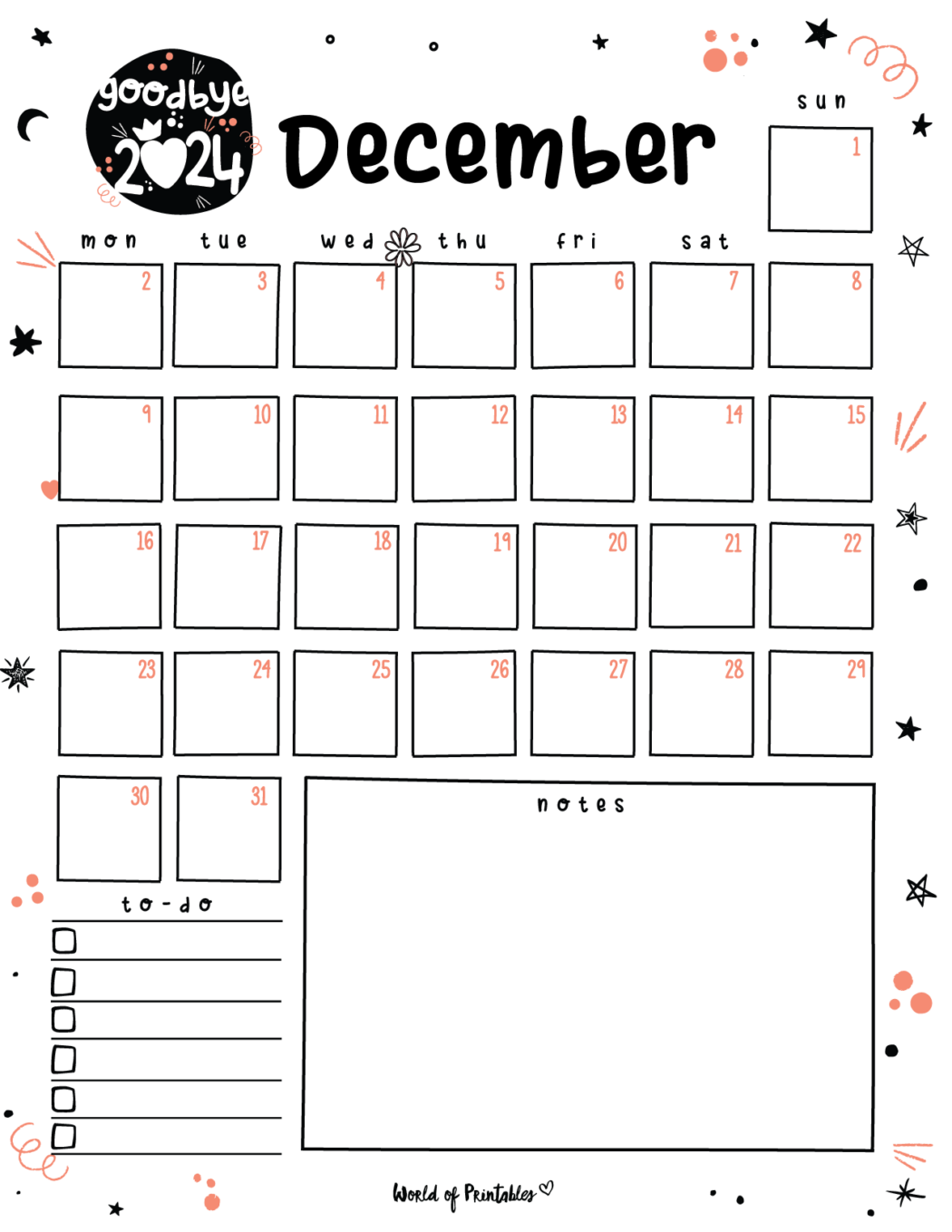 Free Printable December 2024 Planners - World of Printables